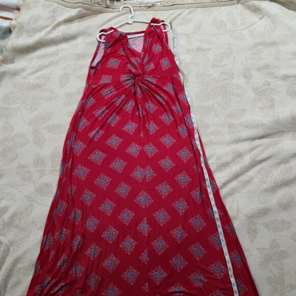 St. John's Bay | Dresses | St Johns Bay Womens Petite Red Multi Maxi ...